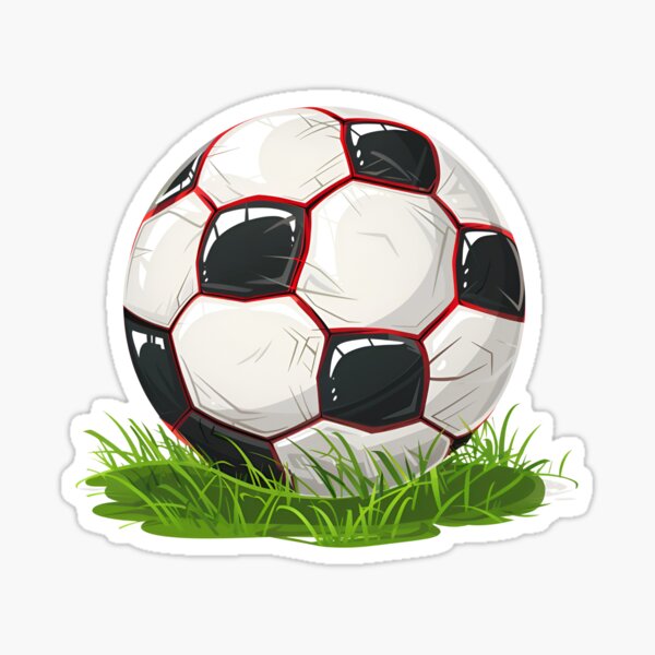 "Cartoon Style Soccer Ball Stickers, Logo, Illustration, Wall arts, Art ...