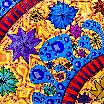 "watery pattern and stars" Sticker for Sale by StelaDisigns | Redbubble