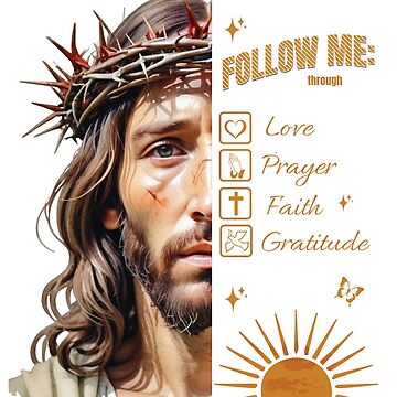 "Jesus - Follow Me Design - Social Media Style - Faith, Love, Prayer ...
