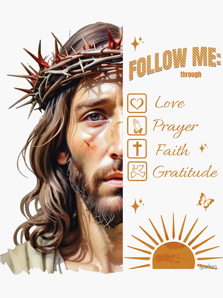 "Jesus - Follow Me Design - Social Media Style - Faith, Love, Prayer ...