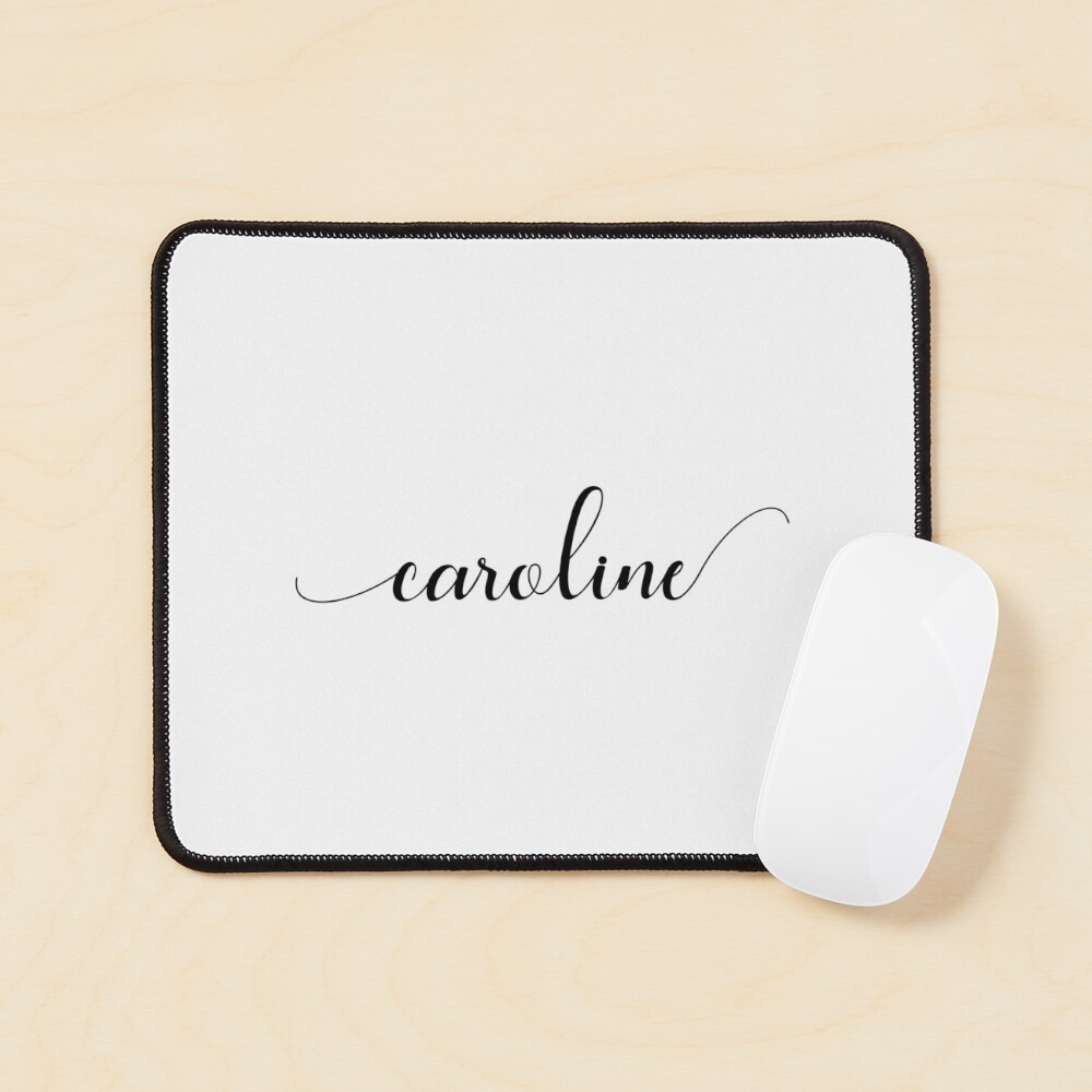 "Caroline - Custom name on delicate black cursive font" Sticker for ...