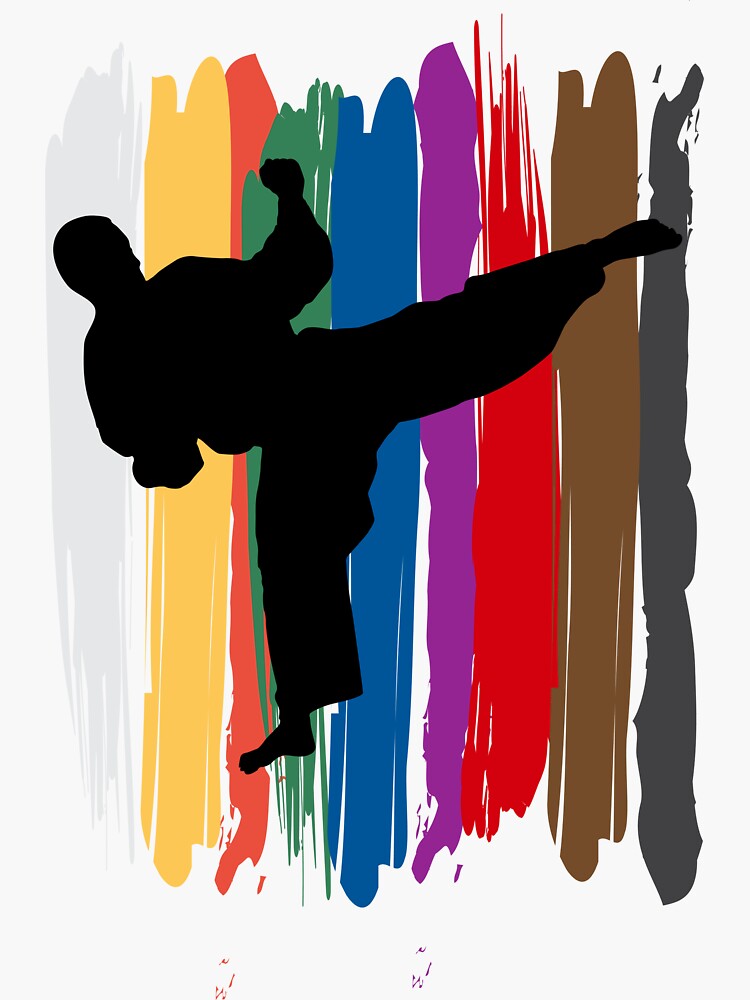 "Taekwondo Belts Silhouette" Sticker for Sale by Kieran Abbott | Redbubble