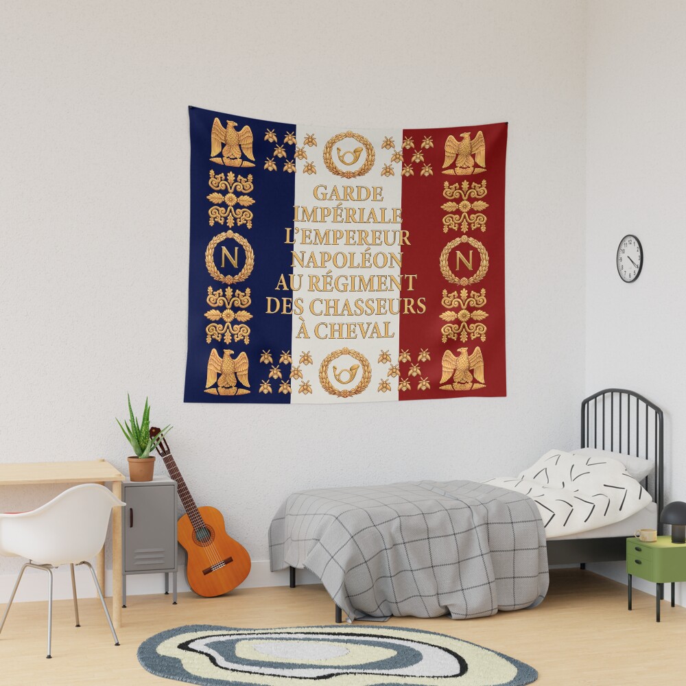 "Napoleonic French flag of the Chasseurs A cheval de la Garde" Sticker ...