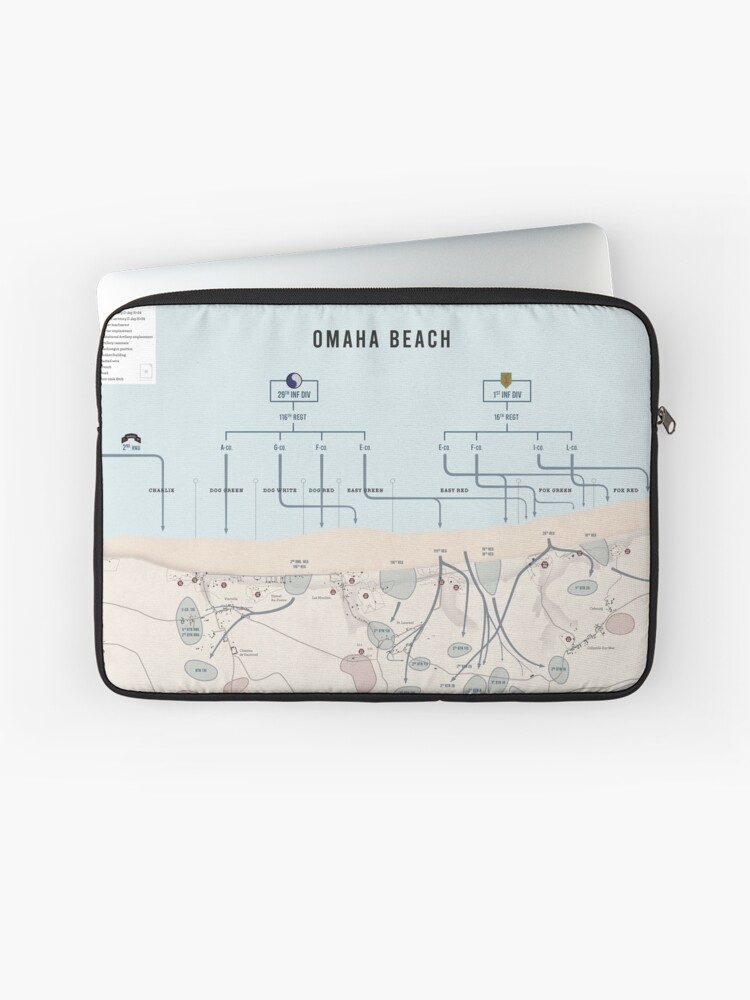 "Omaha Beach map poster - D-day landings in detail with beach sectors ...