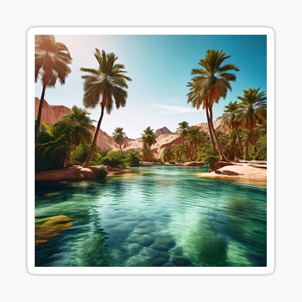 "Oasis with clear water" Sticker for Sale by EarthlyImagery | Redbubble