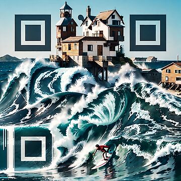 "Tidal Wave QR Code - Scan for Surfing Excitement!" Sticker for Sale by ...