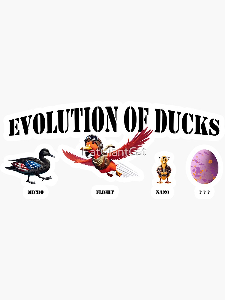 "Evolution of DUCKS" Sticker for Sale by FatGiantCat | Redbubble