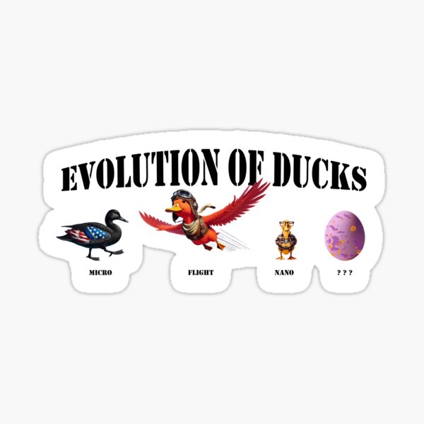 "Evolution of DUCKS" Sticker for Sale by FatGiantCat | Redbubble