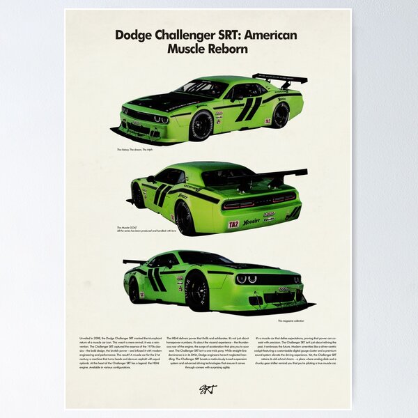 "Dodge Challenger Racing" Poster for Sale by aliigal | Redbubble