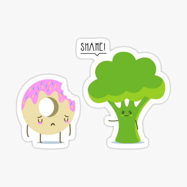 "Guilty pleasure shame" Sticker by EuGeniaArt | Redbubble