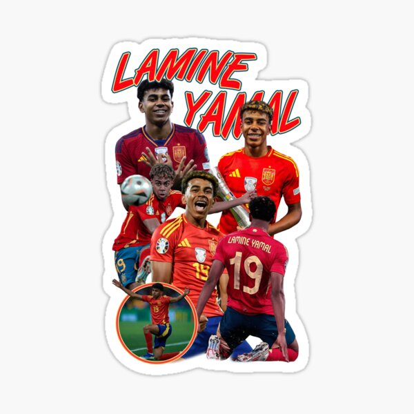 "Lamine Yamal - Wonderkid" Sticker for Sale by FreeKickDesign | Redbubble