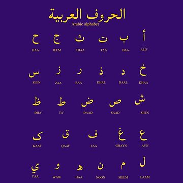 "Copie de Arabic Alphabet Chart" Sticker by ArabicElegance | Redbubble