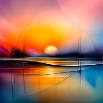 "Abstract Sunset Geometric shapes" Sticker for Sale by Christy ...