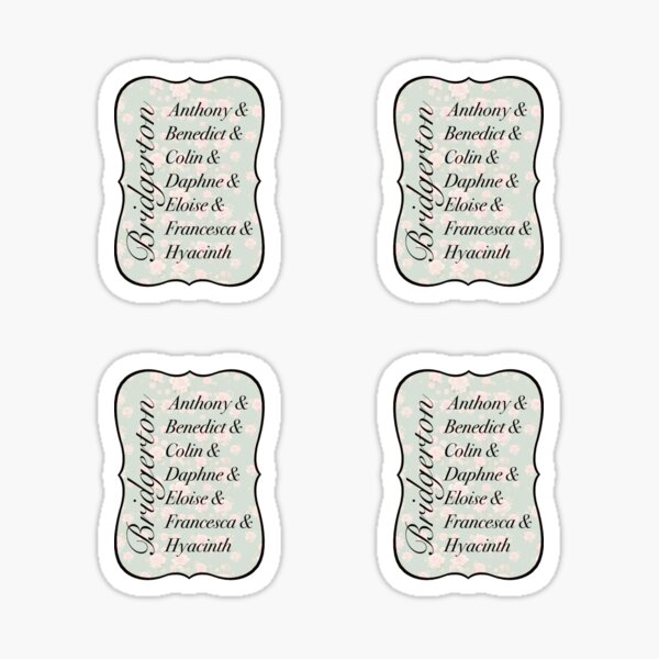 "4 Pack Bridgerton Siblings - floral" Sticker for Sale by ...