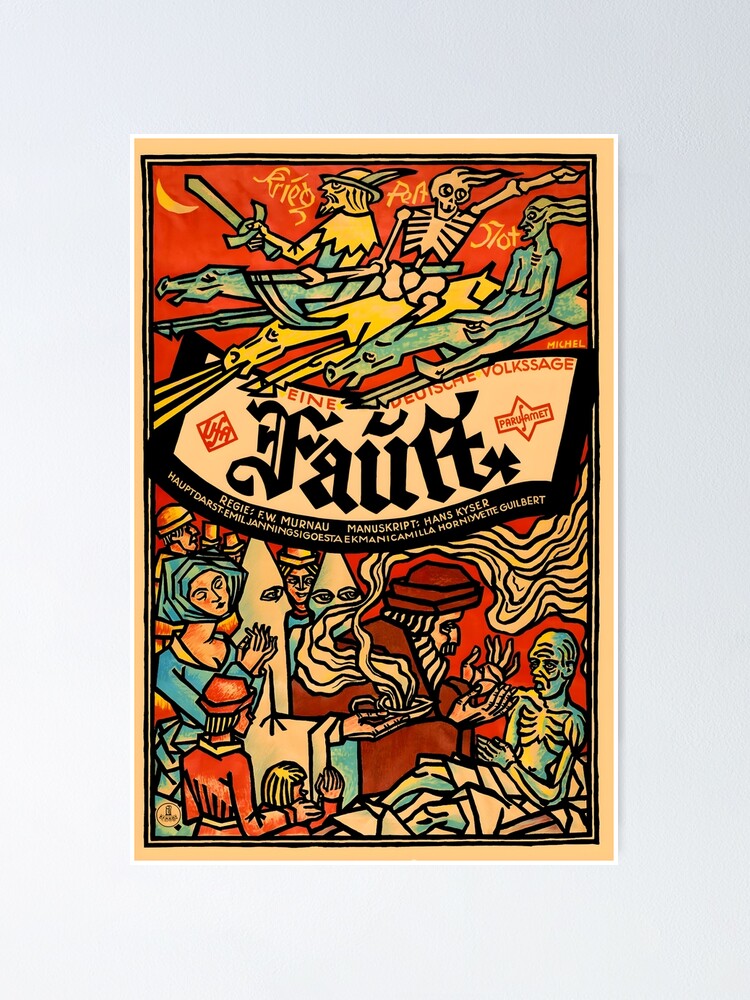 "The 1926 Movie poster for Faust, Vintage Art" Poster for Sale by ...