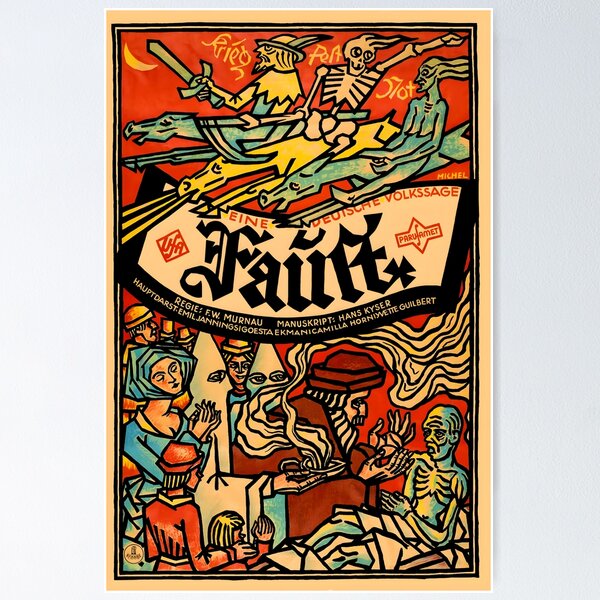 "The 1926 Movie poster for Faust, Vintage Art" Poster for Sale by ...