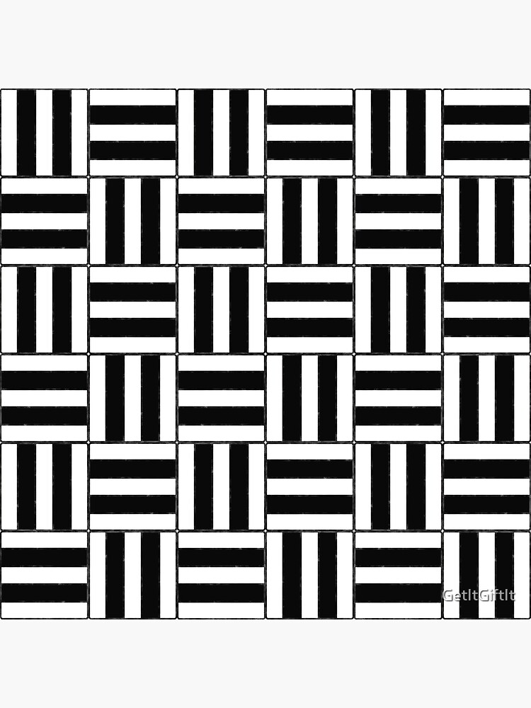 "Alternating Black and White Rectangular Tiles Design" Art Print for ...