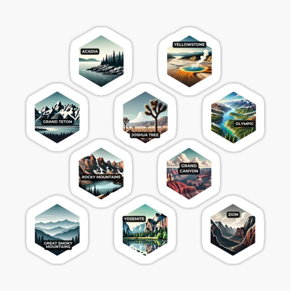 "National Parks: Top Ten Sticker Pack" Sticker for Sale by MariePage24 ...