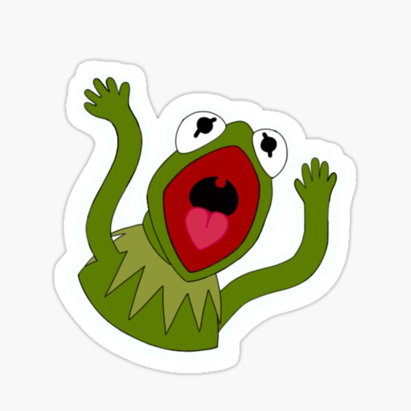 "Excited Kermit flailing his arms" Sticker for Sale by Illumidottie ...