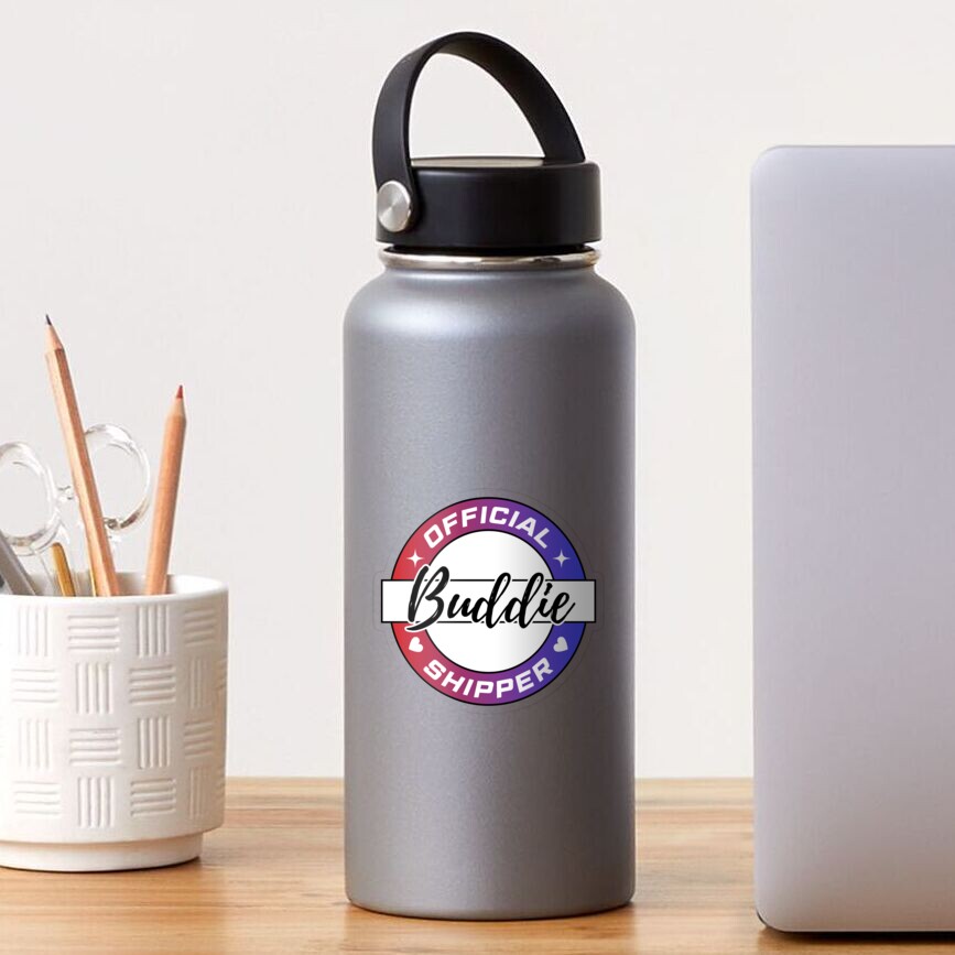 "official buddie shipper" Sticker for Sale by chaoticbisaster | Redbubble