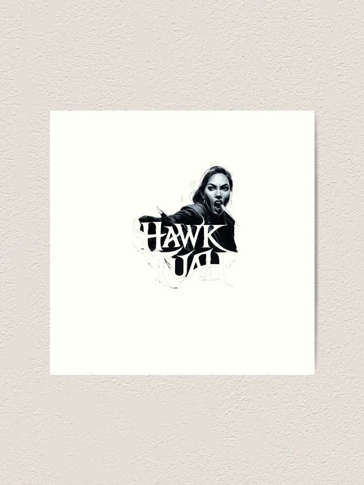 "Black and White Woman with the Inscription Hawk Tuah." Art Print for ...