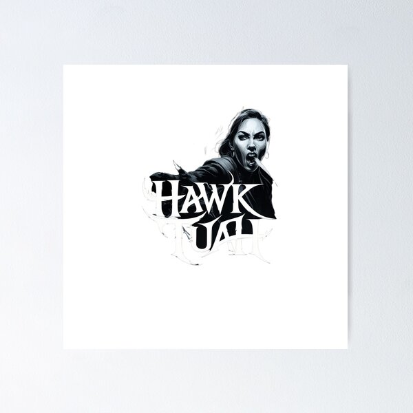 "Black and White Woman with the Inscription Hawk Tuah." Poster for Sale ...