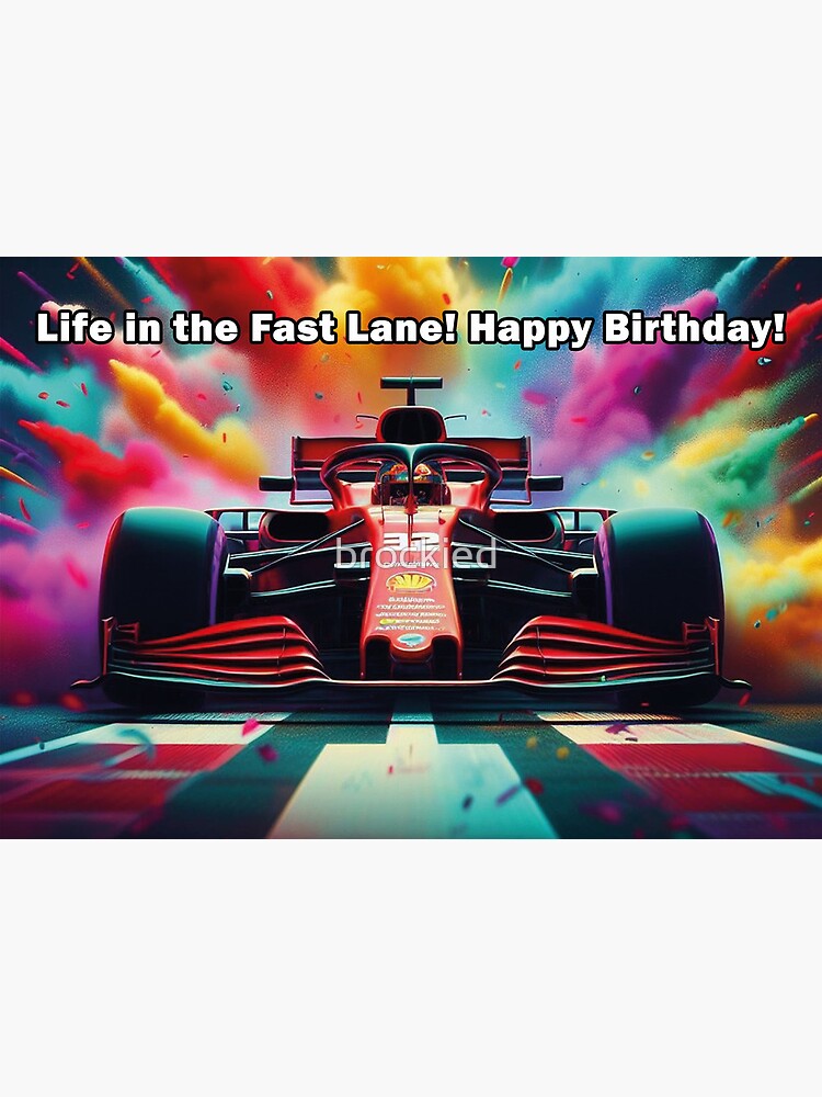"Formula 1 Birthday Card - High-Speed Racing Theme" Greeting Card for ...