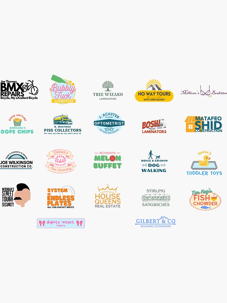 "Taskmaster businesses Volume 1 (22 logos) | Taskmaster UK" Sticker for ...