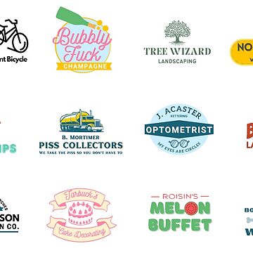 "Taskmaster businesses (12 logos)| Taskmaster UK" Sticker for Sale by ...