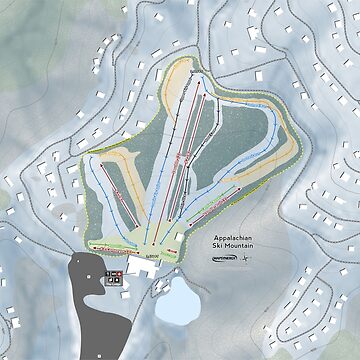 "Appalachian Ski Mountain Resort Trail Map" Poster for Sale by ...