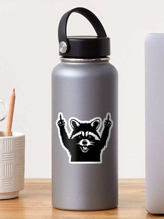 "Angry Raccoon showing middle finger" Sticker for Sale by uxcomshop ...