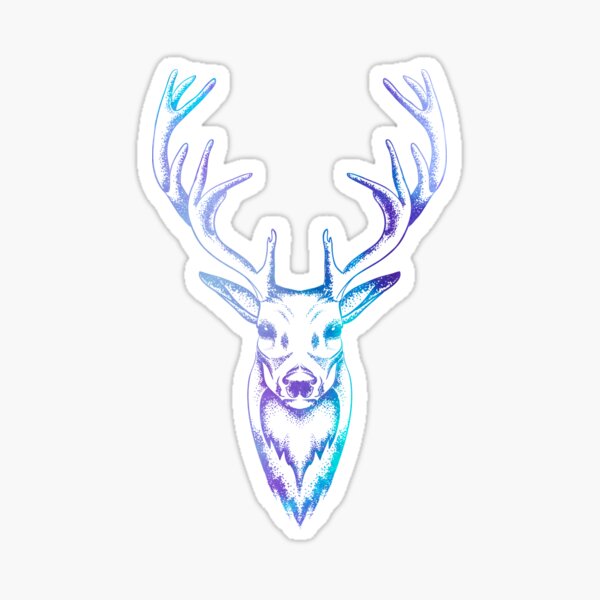 "Deer Head - Deer Antlers" Sticker for Sale by Hakuna69 | Redbubble