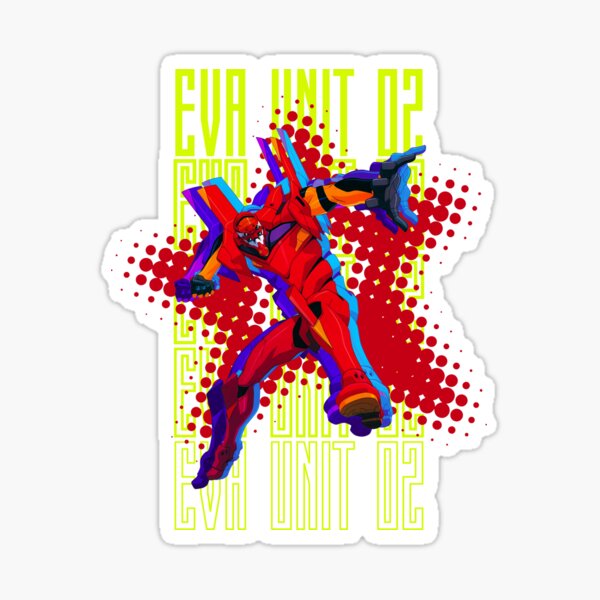 "Neon Genesis Evangelion Eva Unit 02 Neon " Sticker by AliasLexReyes ...