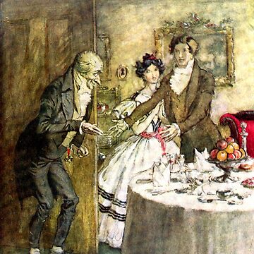 "Scrooge Comes to Dinner - A Christmas Carol - Arthur Rackham" Sticker ...