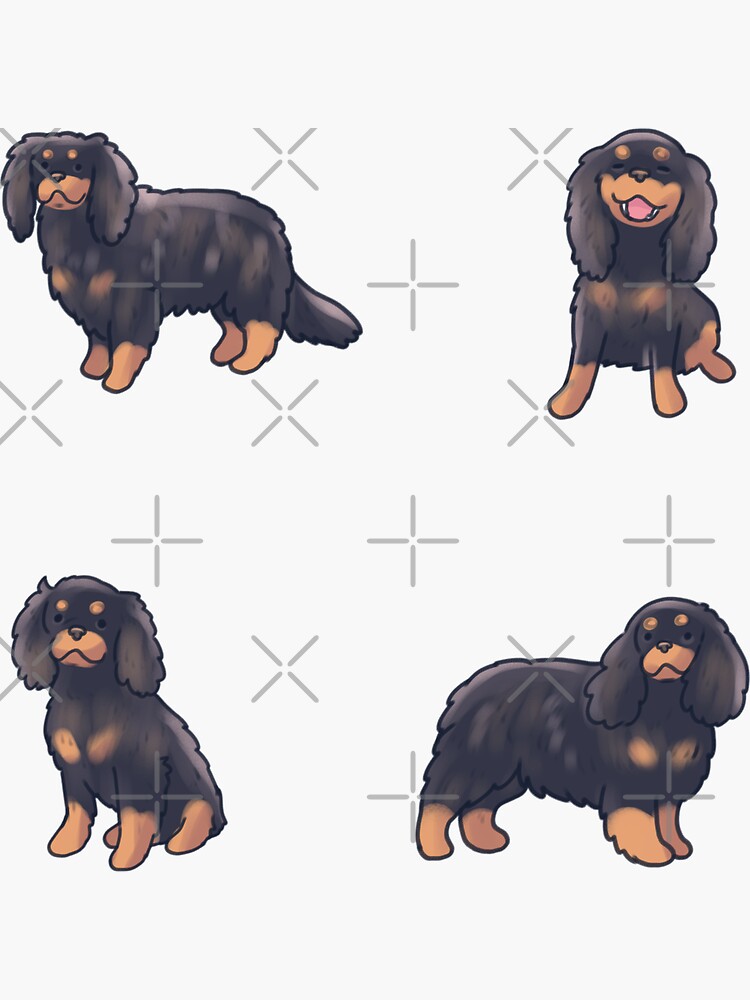 "Cavalier king charles spaniel pack " Sticker for Sale by Artofmayara ...