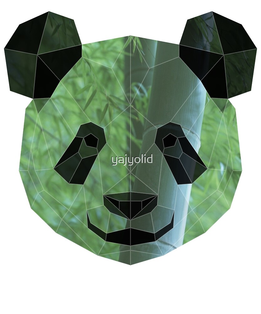 "Low Poly Double Exposure Panda Portrait" by yajyolid | Redbubble