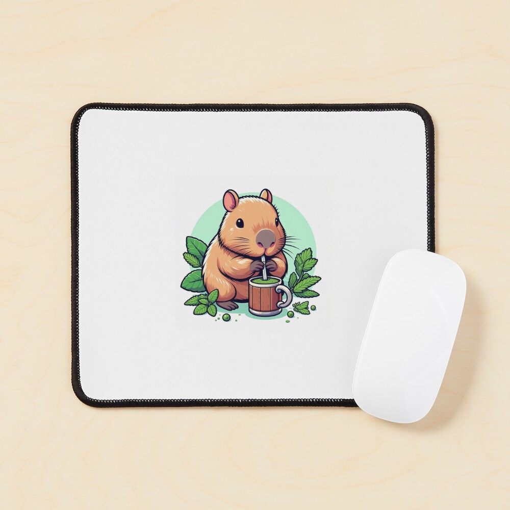 "Cute Capybara Drinking Yerba Mate" Sticker for Sale by Brzdacu | Redbubble