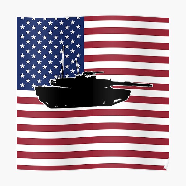 "Military: Abrams Tank (American Flag)" Poster for Sale by ...