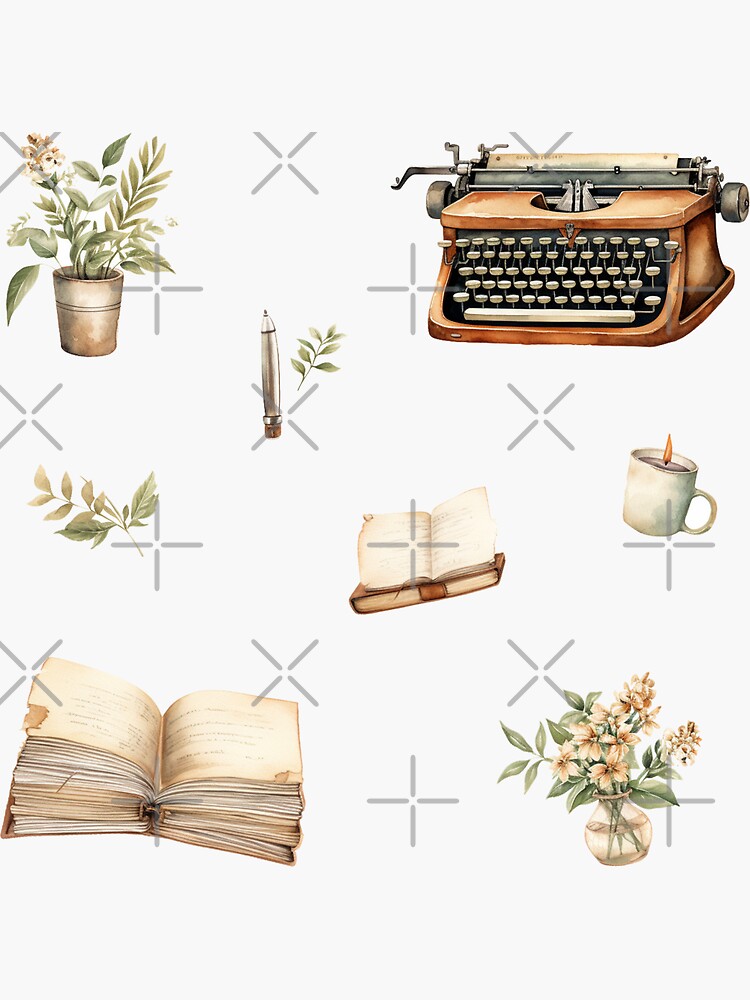 "Rustic Journaling Cool Set - Antique Typewriter - Writer - Reader ...
