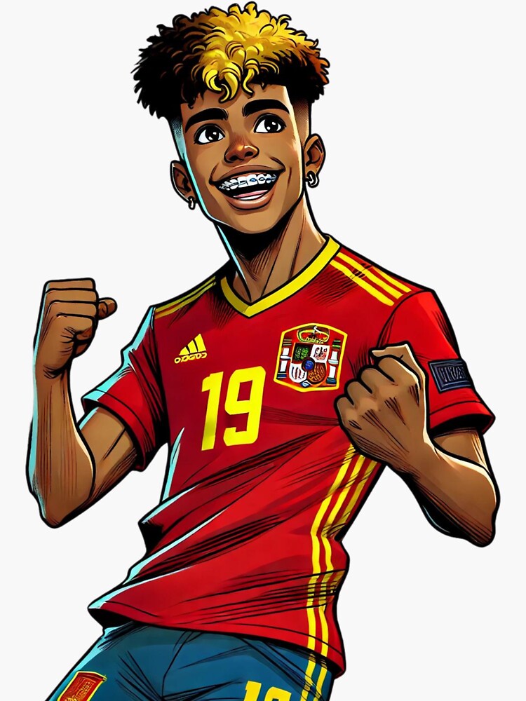 "Lamine Yamal Comic Football player" Sticker for Sale by CyberArtistOne ...