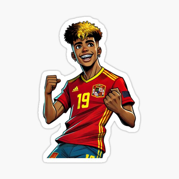 "Lamine Yamal Comic Football player" Sticker for Sale by CyberArtistOne ...