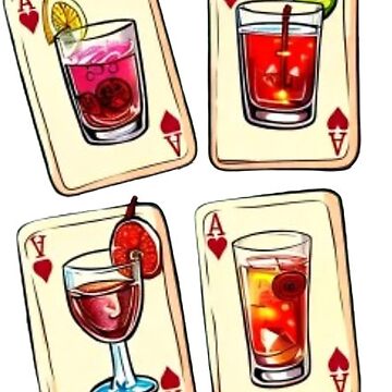 "Ace Drink Cards" Sticker for Sale by AbyssOasis | Redbubble