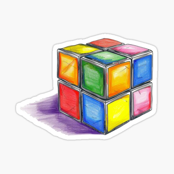 Rubik's Cube Logo Sticker