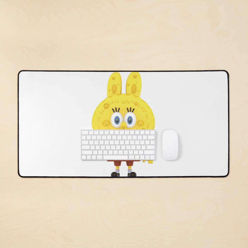 "LABUBU x SpongeBob Figurine" Sticker for Sale by dearbedelia | Redbubble