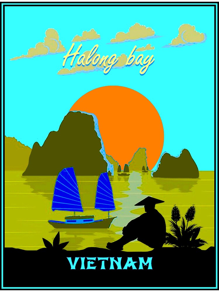 "VIETNAM : Halong Bay Travel and Tourism Advertising Print" Sticker by ...
