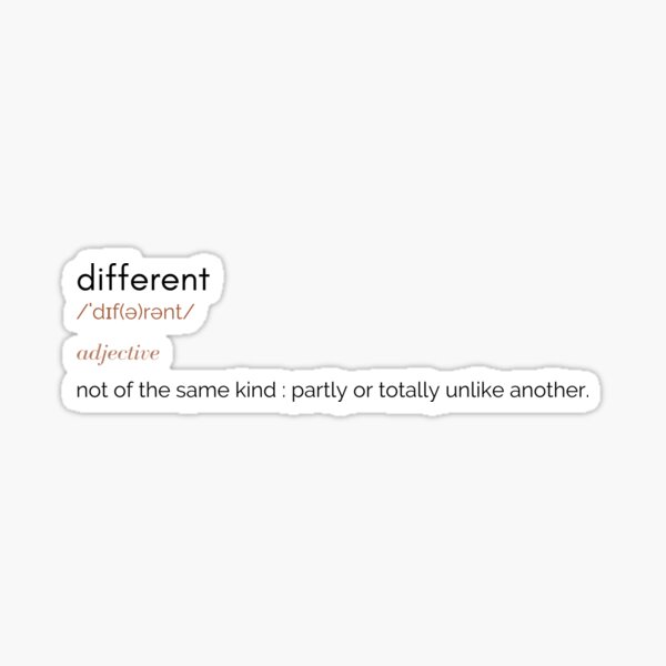 "Different Definition" Sticker for Sale by CraftCartelArt | Redbubble