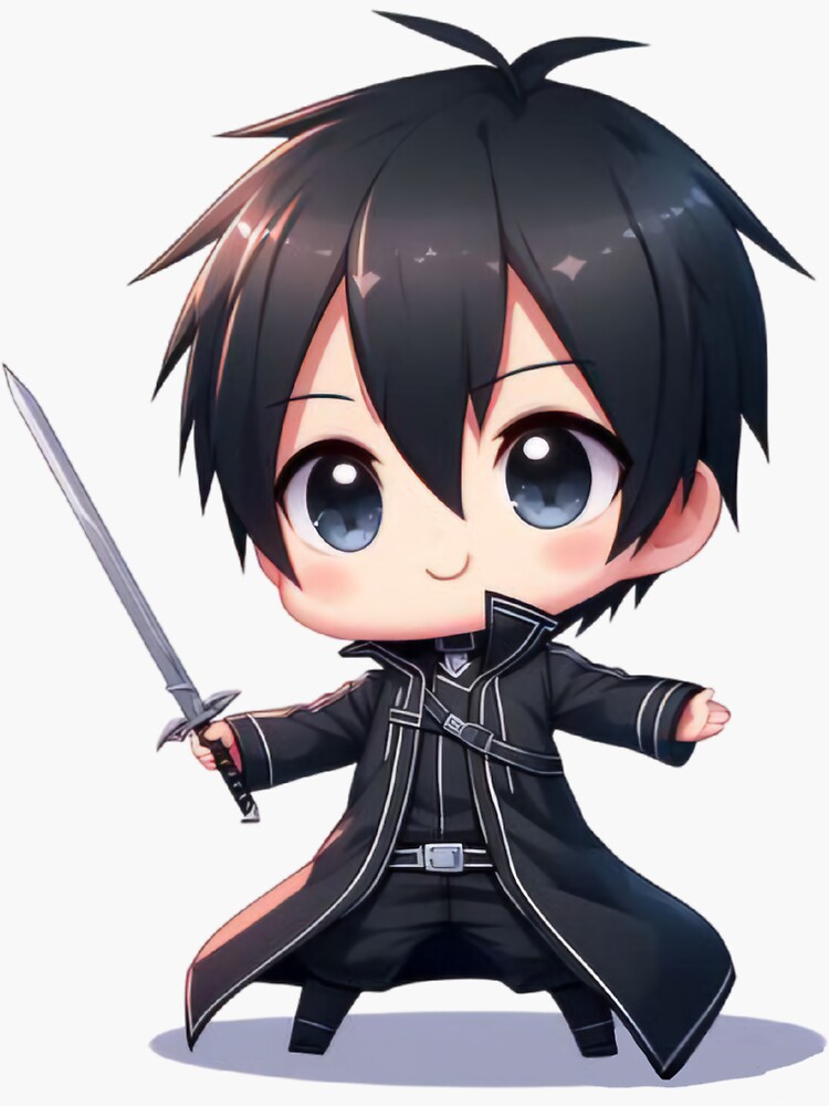 "Chibi Kirito" Sticker for Sale by AnimeArtStudio | Redbubble