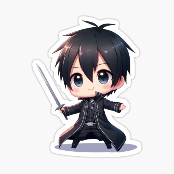 "Chibi Kirito" Sticker for Sale by AnimeArtStudio | Redbubble