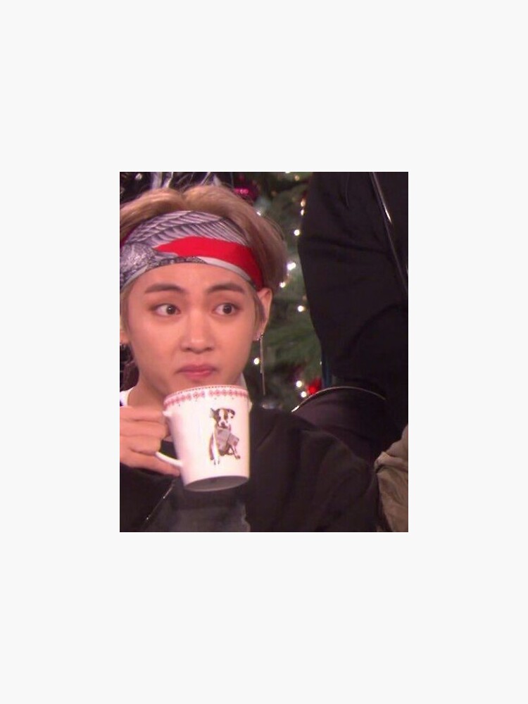 Bts V Tea Sipping Meme Sticker For Sale By Chogiwhy Redbubble