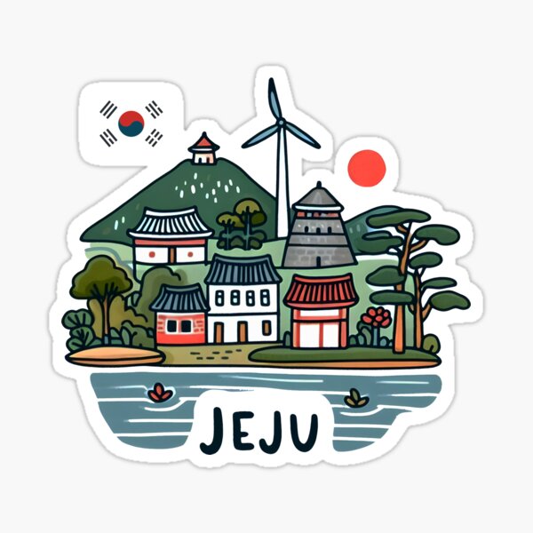 "Jeju South Korea Watercolor" Sticker for Sale by PaintMeWorld | Redbubble